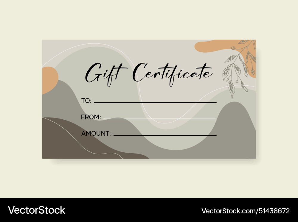 Gift certificate template in modern style Vector Image
