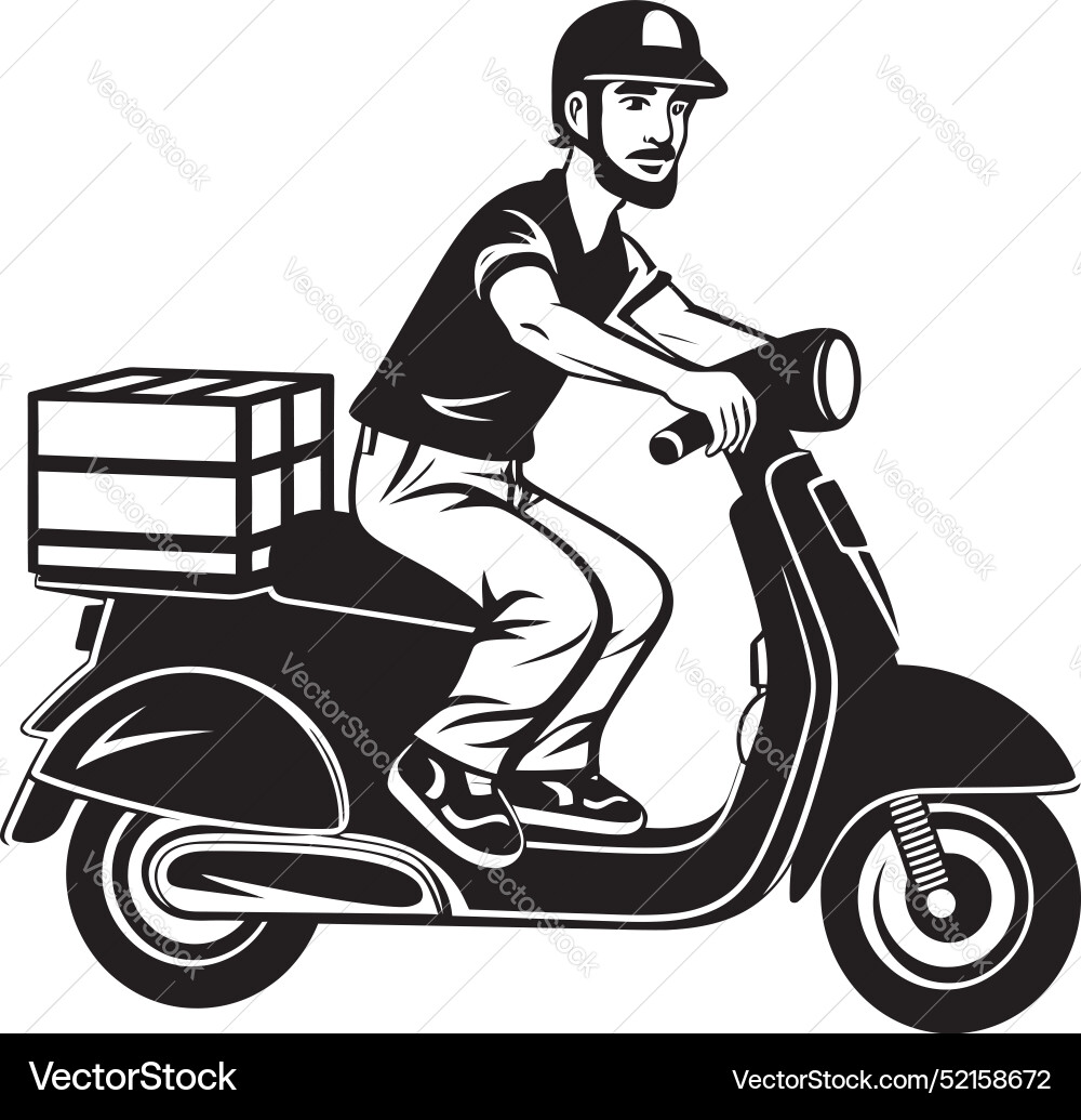 Optimistic outreach delivery guy icon wholesome Vector Image