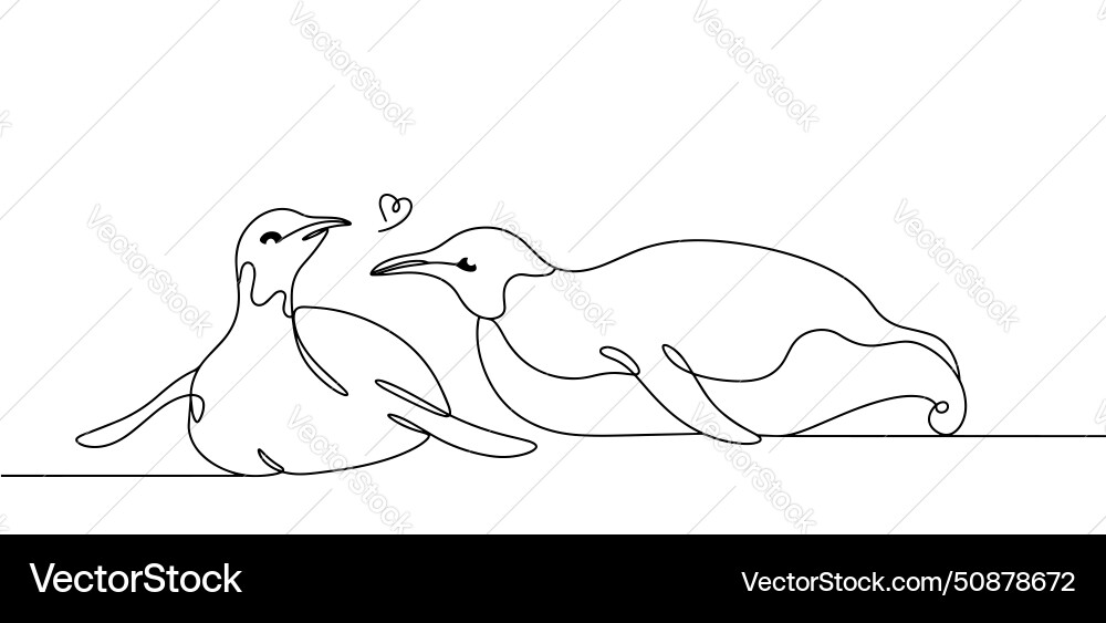 Penguin couple Royalty Free Vector Image - VectorStock