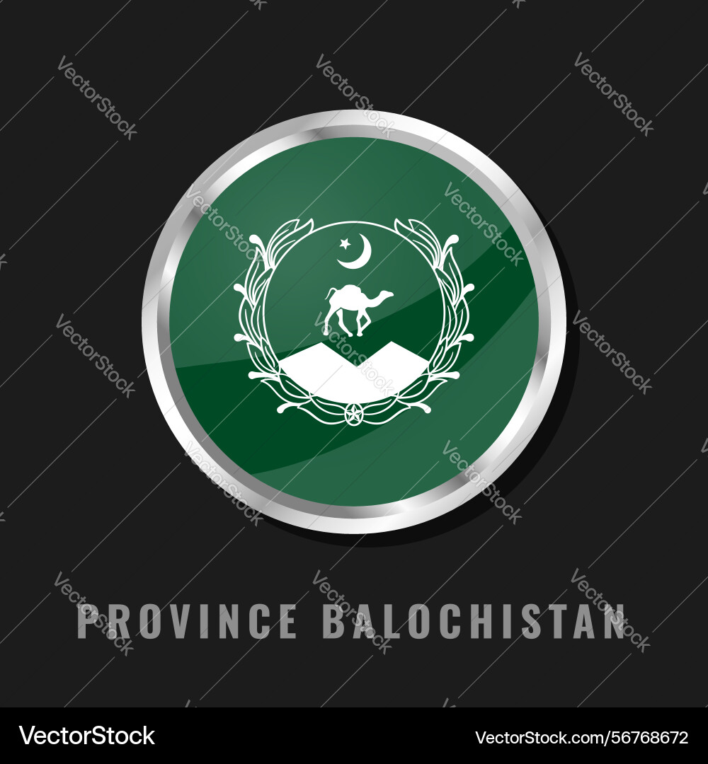 Province balochistan round framed national flag Vector Image