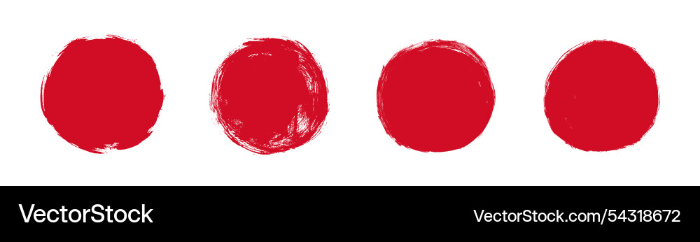 Red round stamp hand drawn grunge shapes set Vector Image