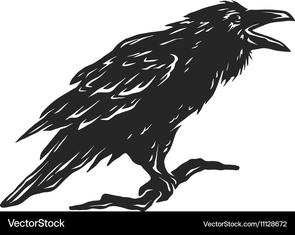 Screaming black crows Royalty Free Vector Image
