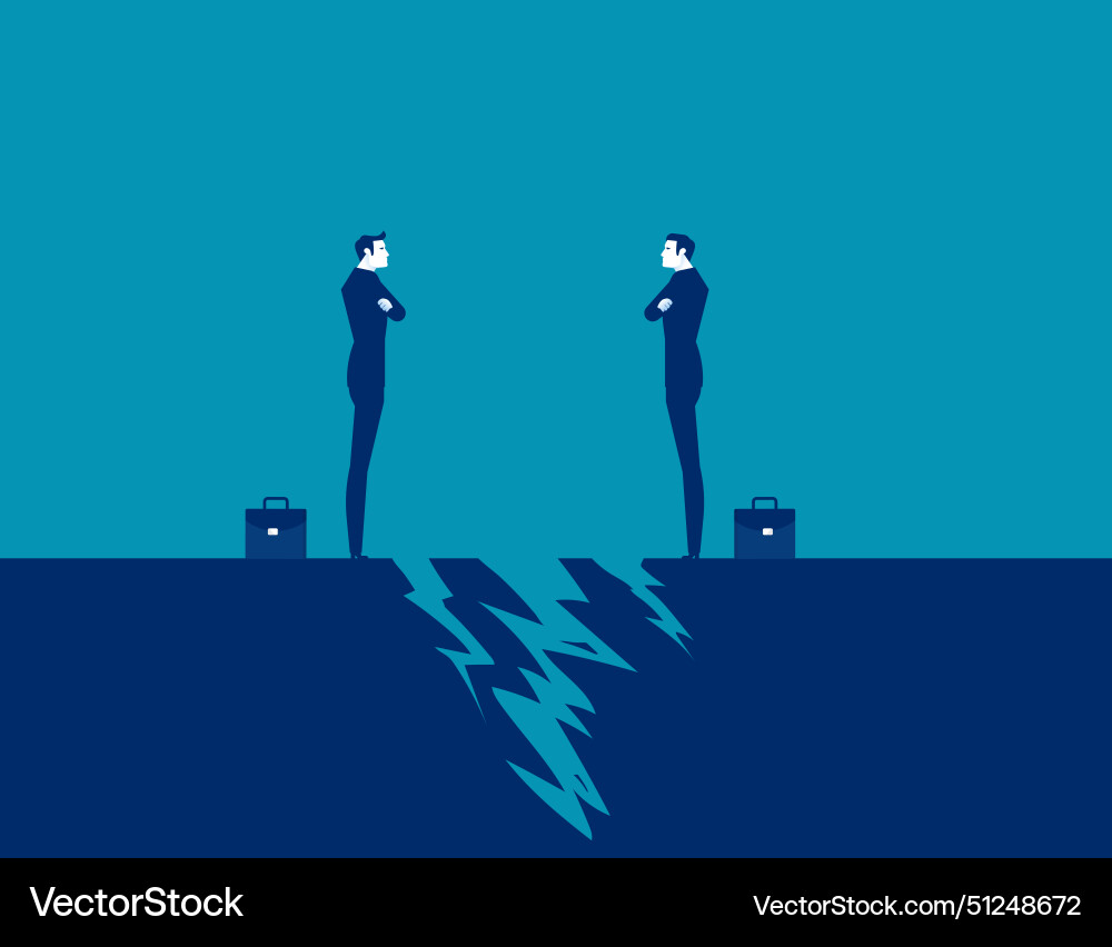 Two businessmen face each other in front Vector Image