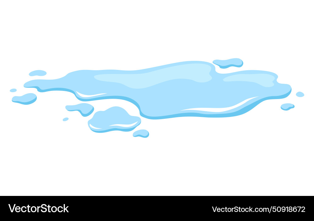 Water spill puddle blue liquid shape in flat Vector Image