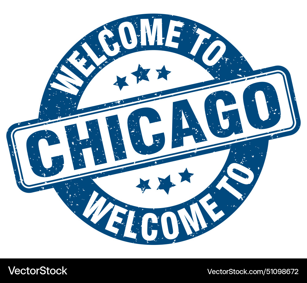 Welcome to chicago stamp round sign Royalty Free Vector