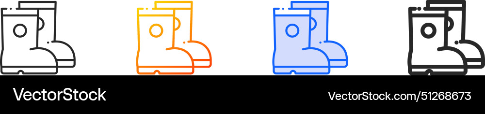 Boots iconthin linear gradient blue stroke Vector Image