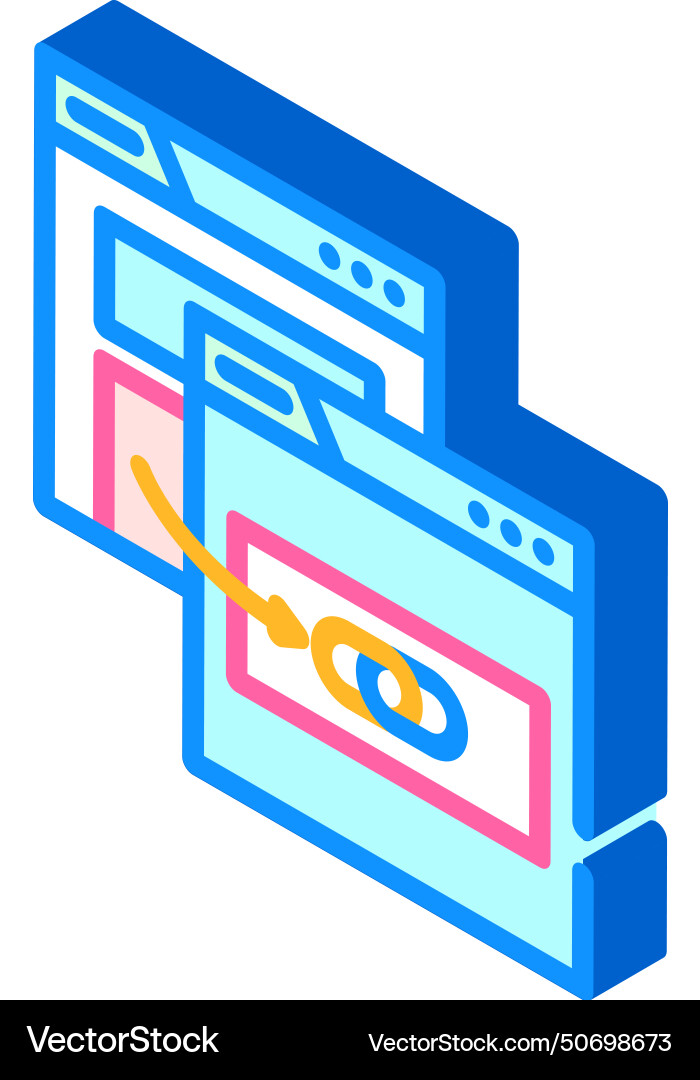 External linking seo isometric icon Royalty Free Vector