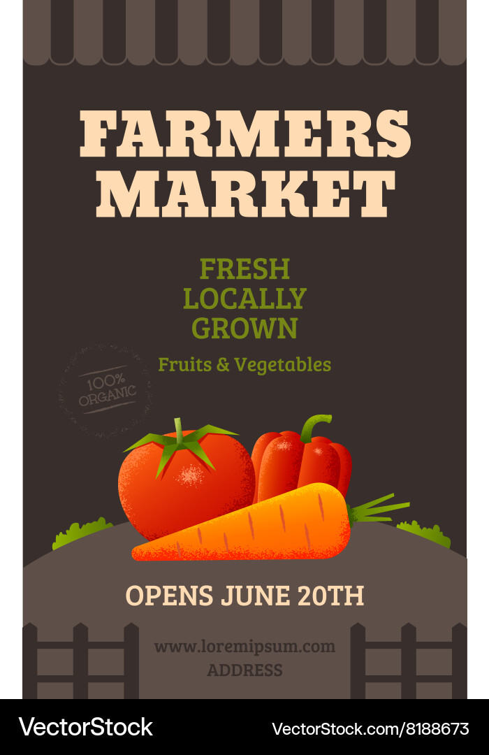 Farmers market poster Royalty Free Vector Image