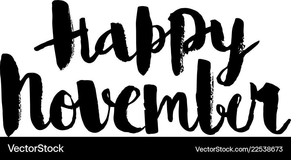 Happy november calligraphic inscription Royalty Free Vector