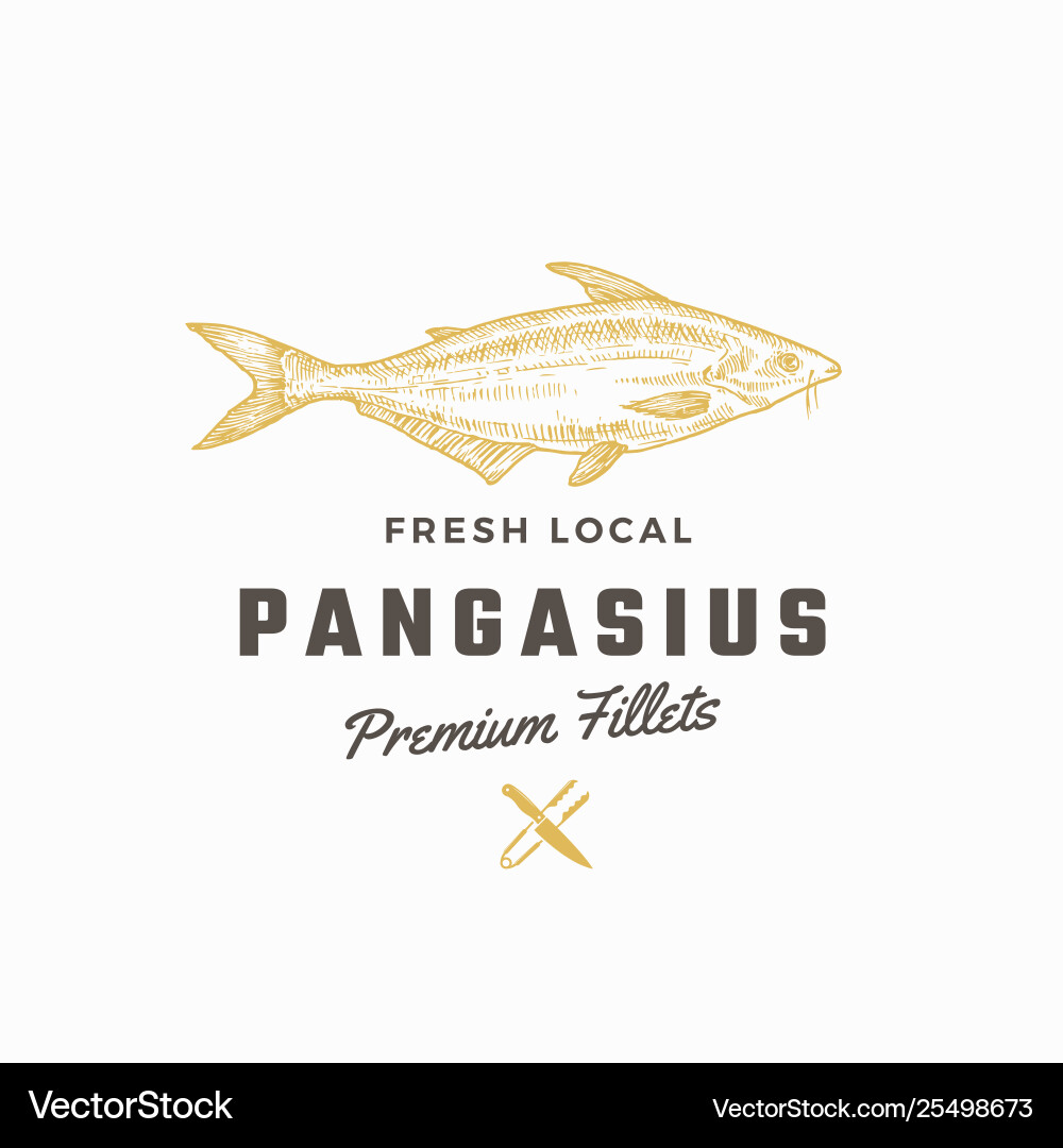Pangasius abstract sign symbol or logo Royalty Free Vector