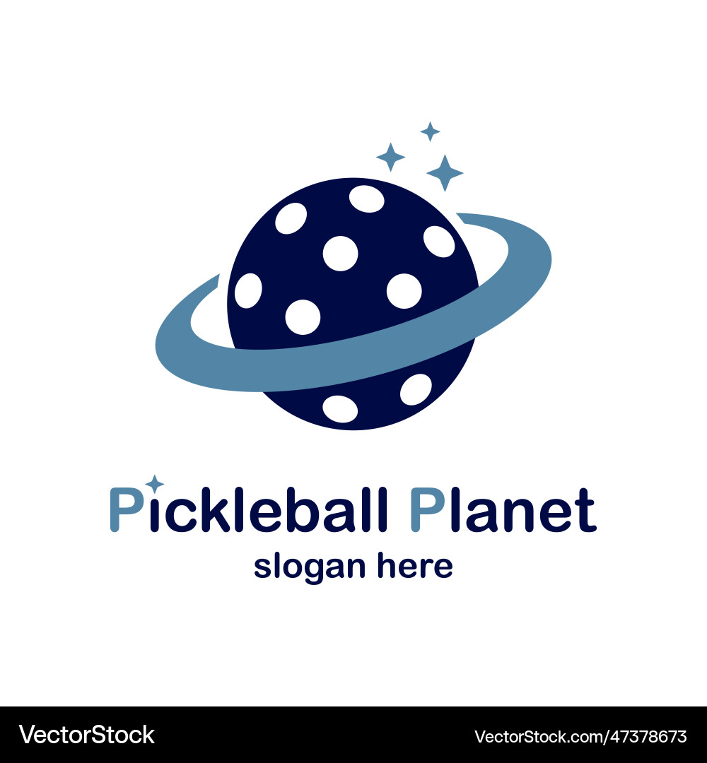 Pickleball ball planet logo Royalty Free Vector Image