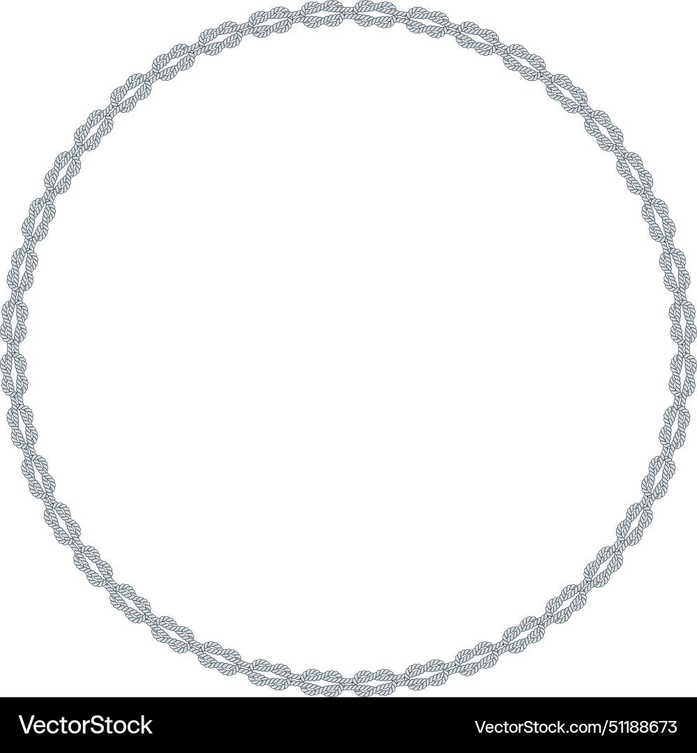 Round rope frame isolated on white background Vector Image