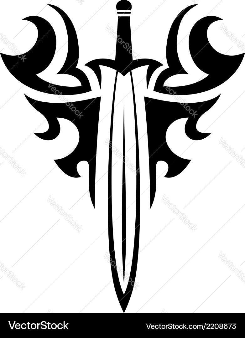 Tribal Sword Tattoo Royalty Free Vector Image - VectorStock