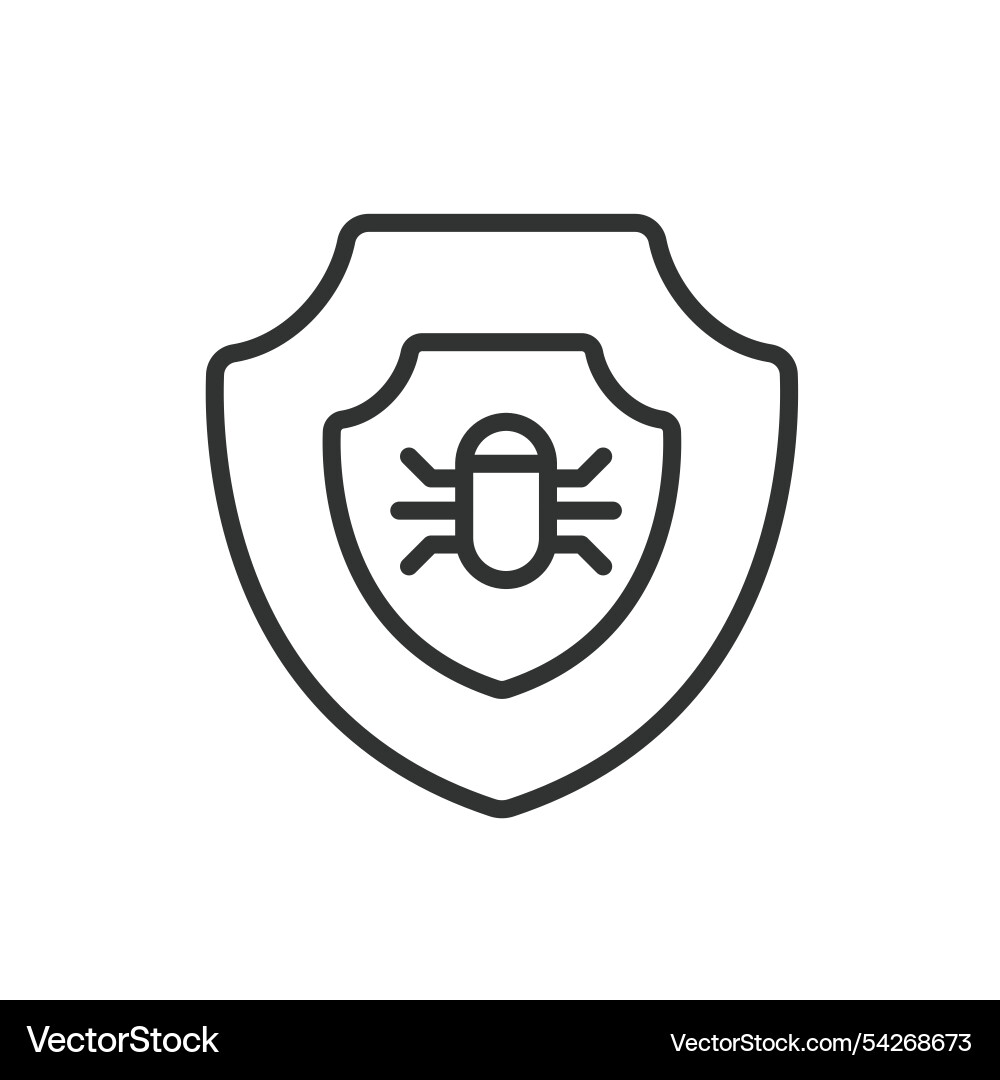 Virus protection icon in line design Royalty Free Vector