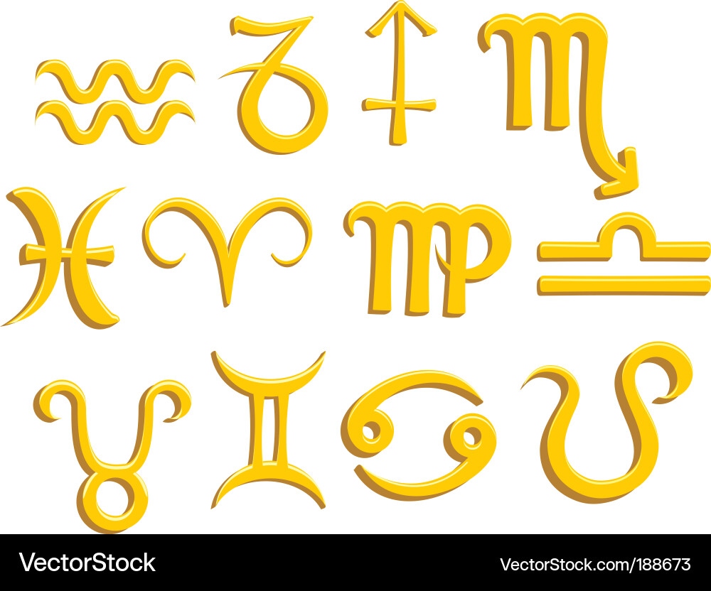 Zodiac gold Royalty Free Vector Image - VectorStock