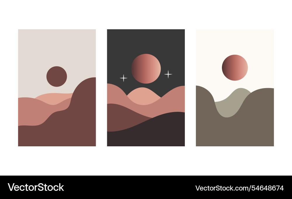 A night landscape with dark wavy mountain lines Vector Image