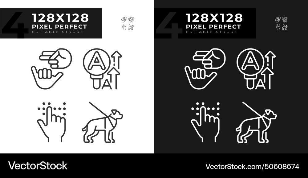 Accessibility for sensory disabilities linear Vector Image