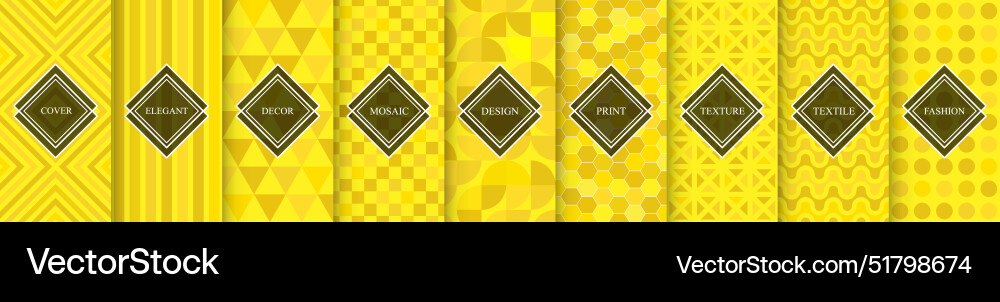 Collection of seamless vibrant geometric patterns Vector Image