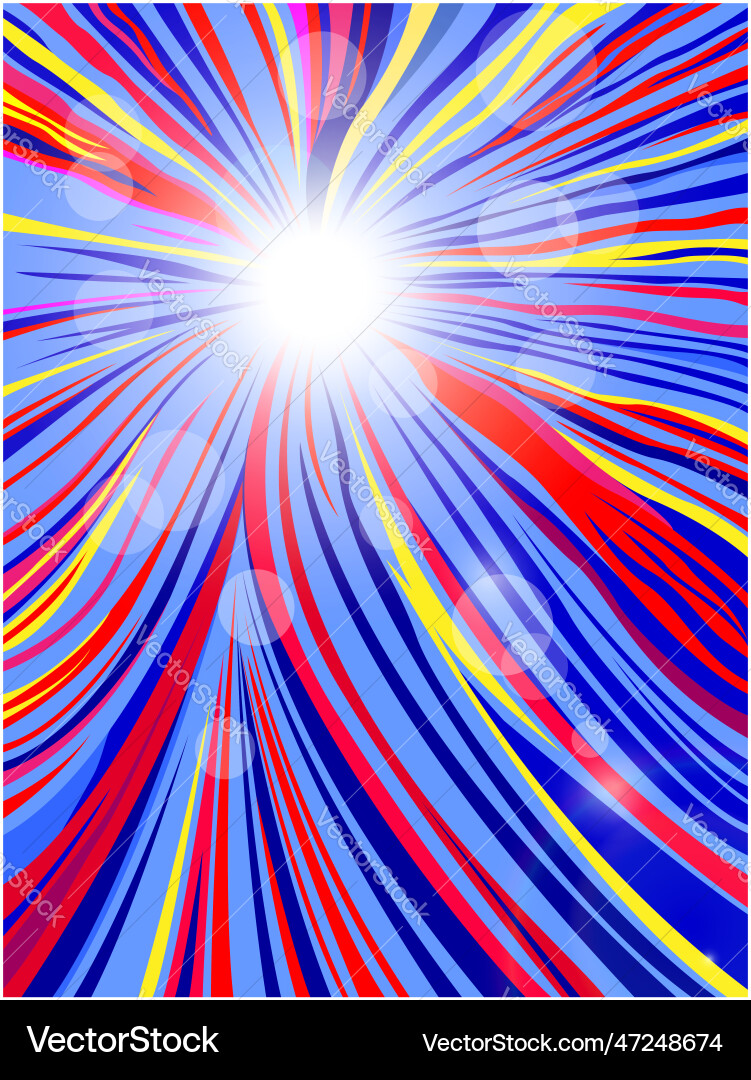 Colored wavy rays abstract decorative background Vector Image