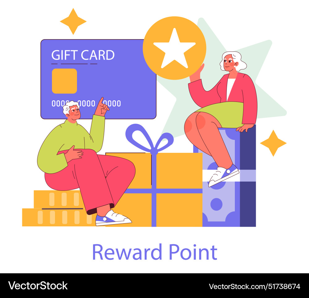 Loyalty program and reward flat Royalty Free Vector Image