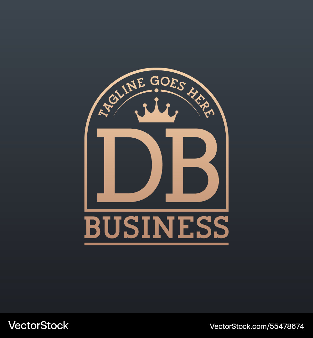 Luxury db logo with crown elegant letter Vector Image