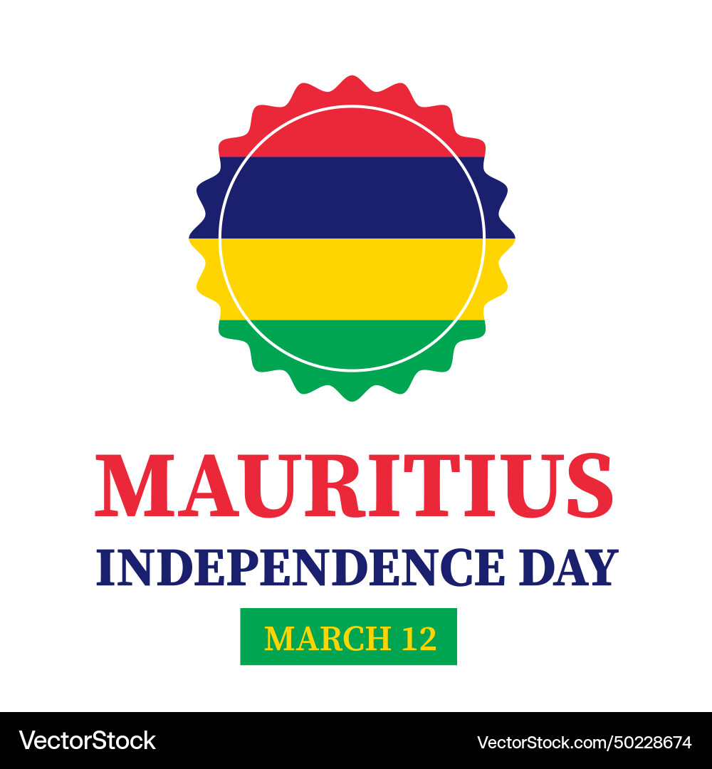 Mauritius independence day typography poster Vector Image