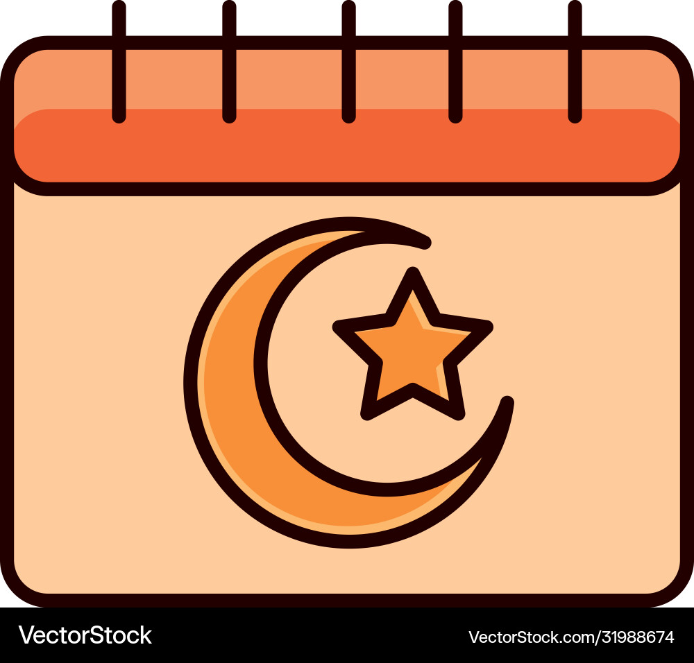 Muslim calendar eid mubarak islamic religious Vector Image