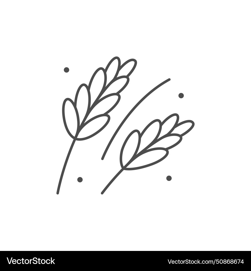 Rice stem line outline icon Royalty Free Vector Image