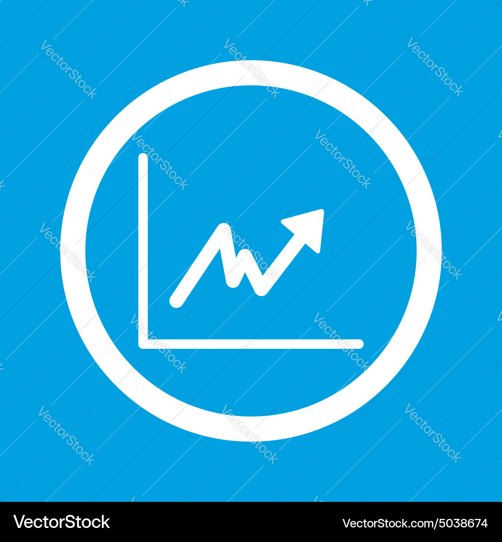 Rising graphic sign icon Royalty Free Vector Image
