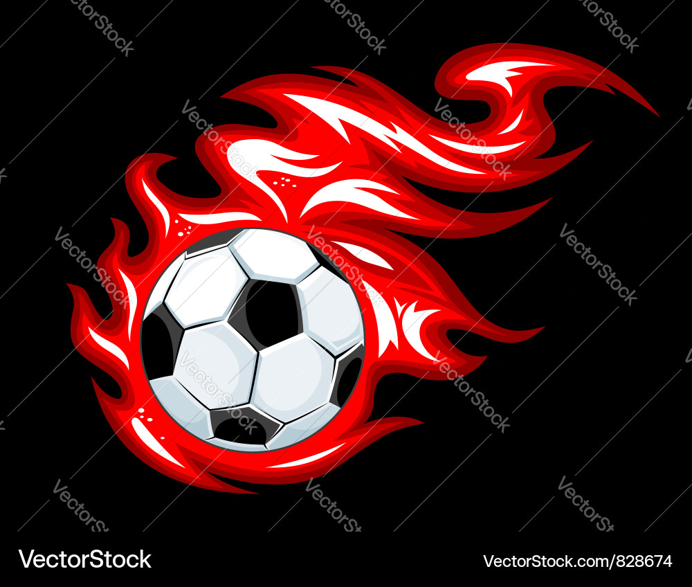 Soccer flame symbol Royalty Free Vector Image - VectorStock