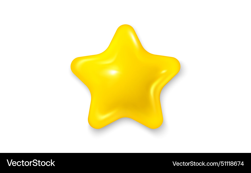 Yellow star 3d icon realistic design for best Vector Image