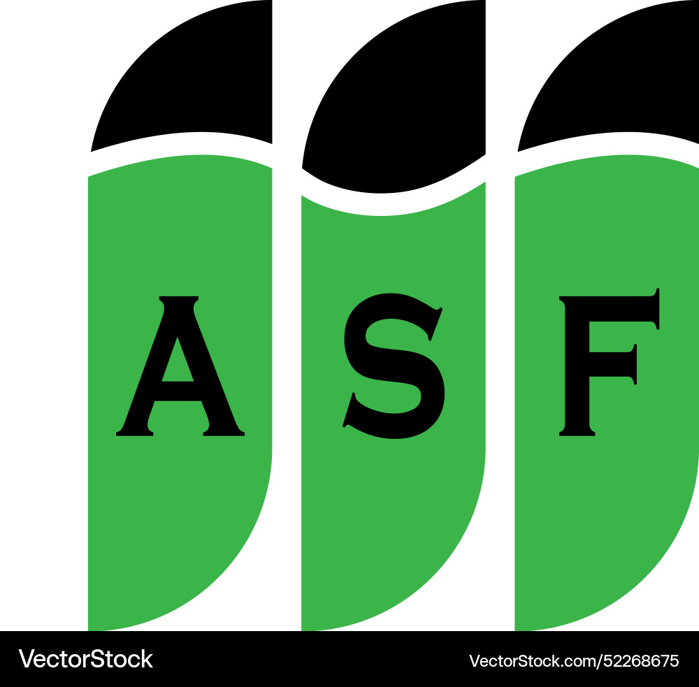 Asf letter logo design on white background Vector Image