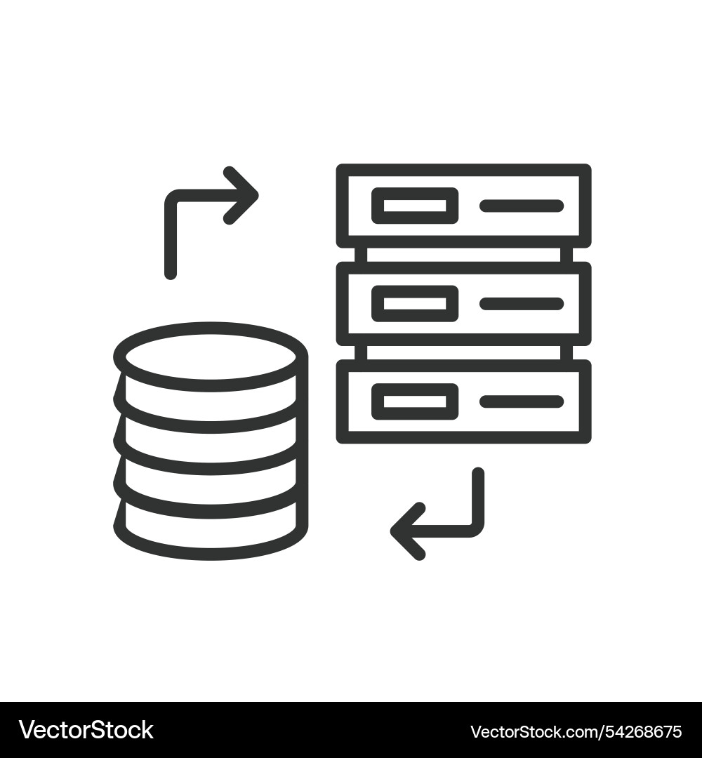 Communications between servers icon in line Vector Image