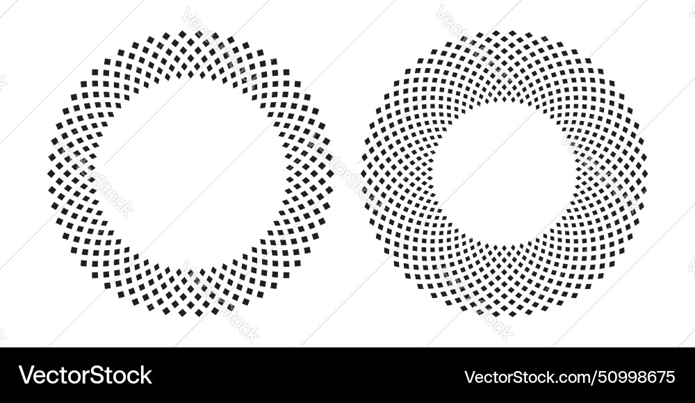 Dots patterns for round frames Royalty Free Vector Image