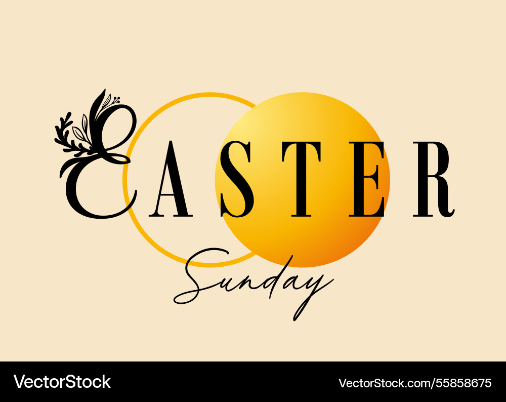 Easter sunday creative typography web slide Vector Image