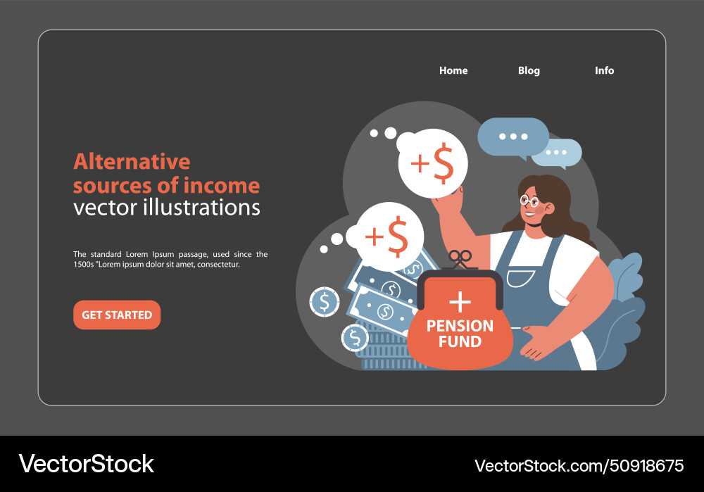 Income diversification concept woman explores Vector Image