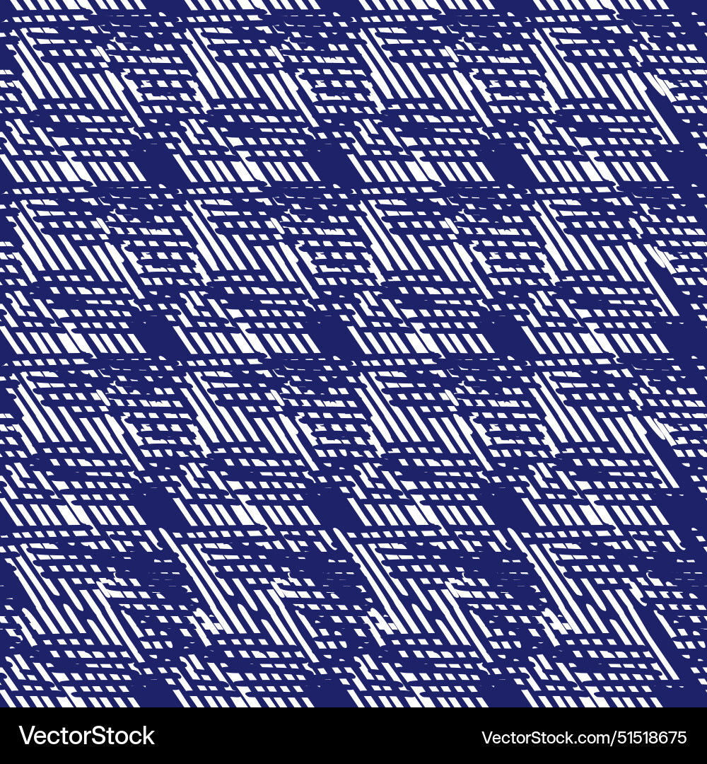Indigo blue stitch effect abstract seamless Vector Image