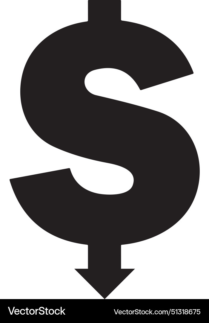 Low dollar symbol black price Royalty Free Vector Image