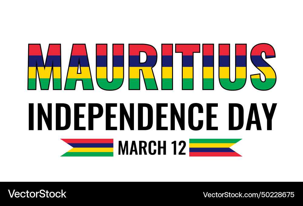 Mauritius independence day banner national Vector Image