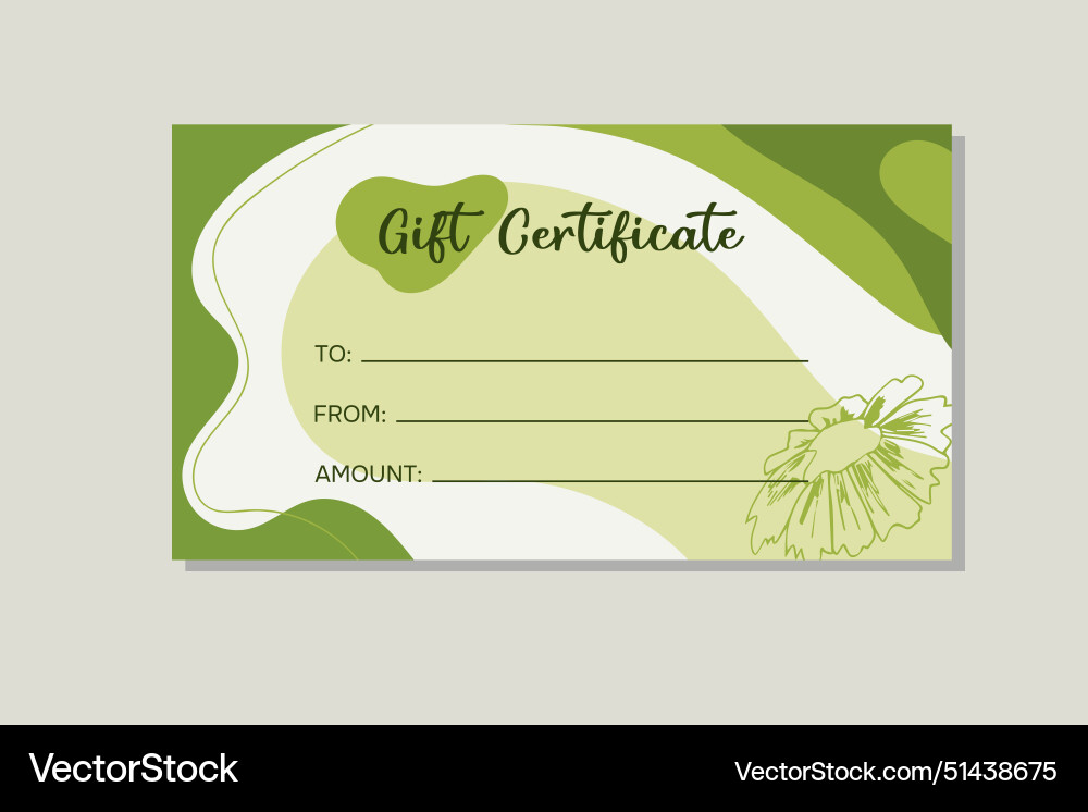 Modern style gift certificate template for salon Vector Image