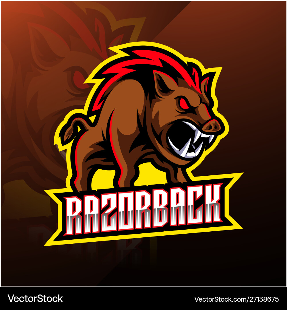 Razorback sport mascot logo design Royalty Free Vector Image