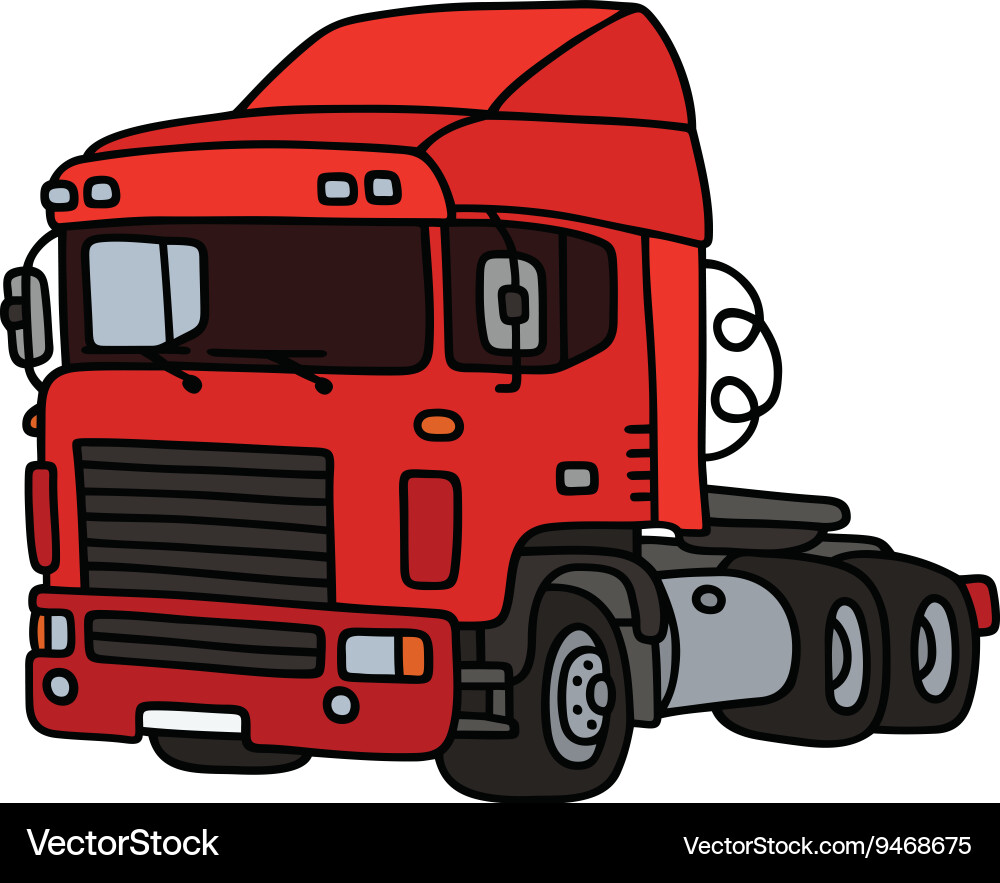Red towing truck Royalty Free Vector Image - VectorStock