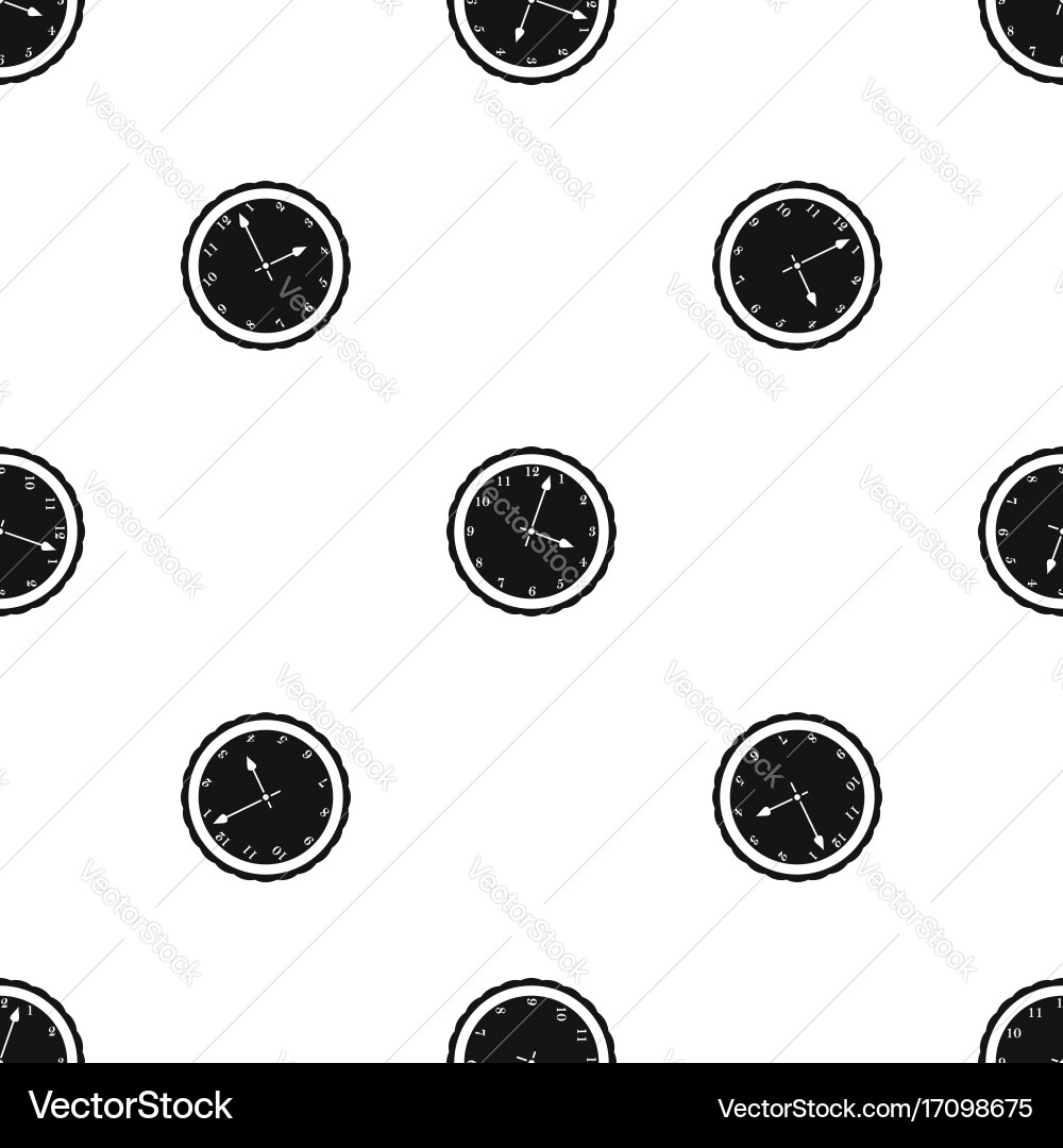 Watch pattern seamless black Royalty Free Vector Image