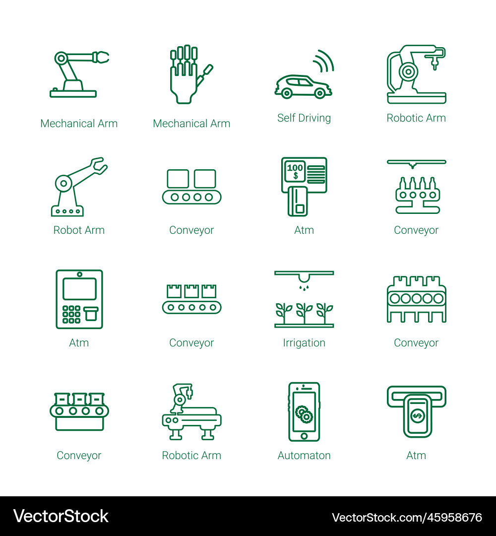 Automatic icons Royalty Free Vector Image - VectorStock