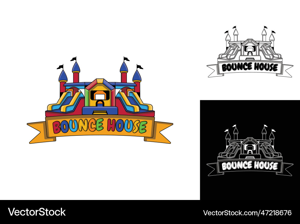 Bounce house logo Royalty Free Vector Image - VectorStock
