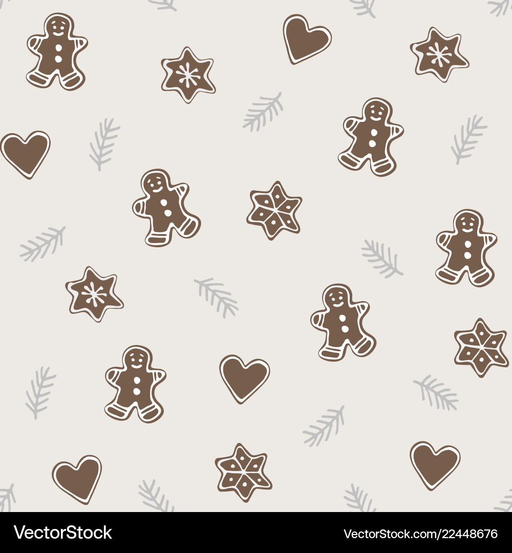 Cute christmas seamless pattern with various Vector Image