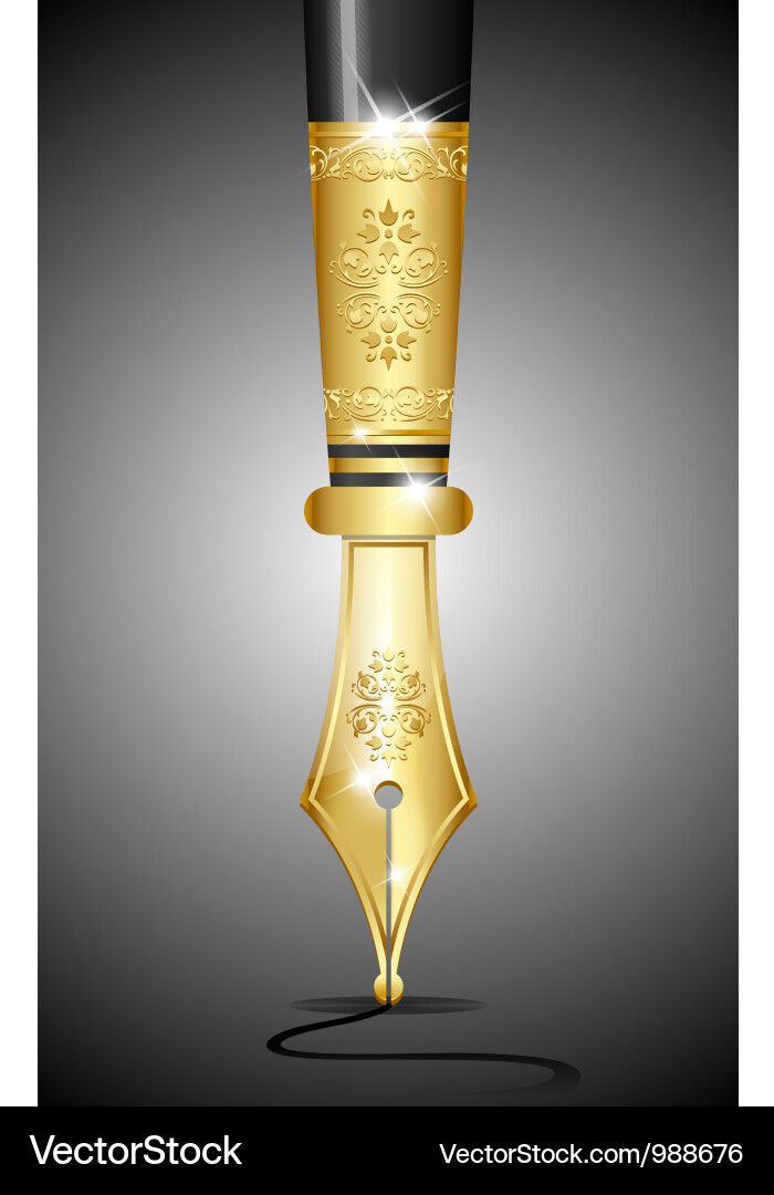 Golden Ink Pen Tip Detail Royalty Free Vector Image