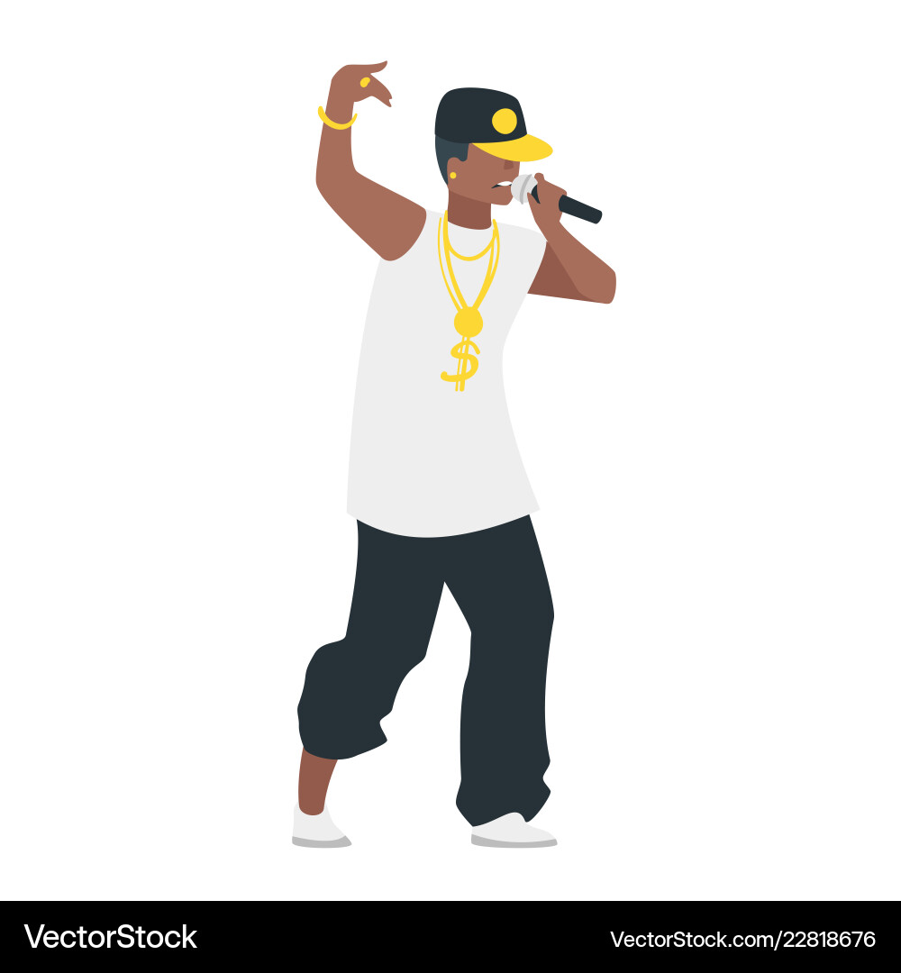 Hip hop young singer Royalty Free Vector Image