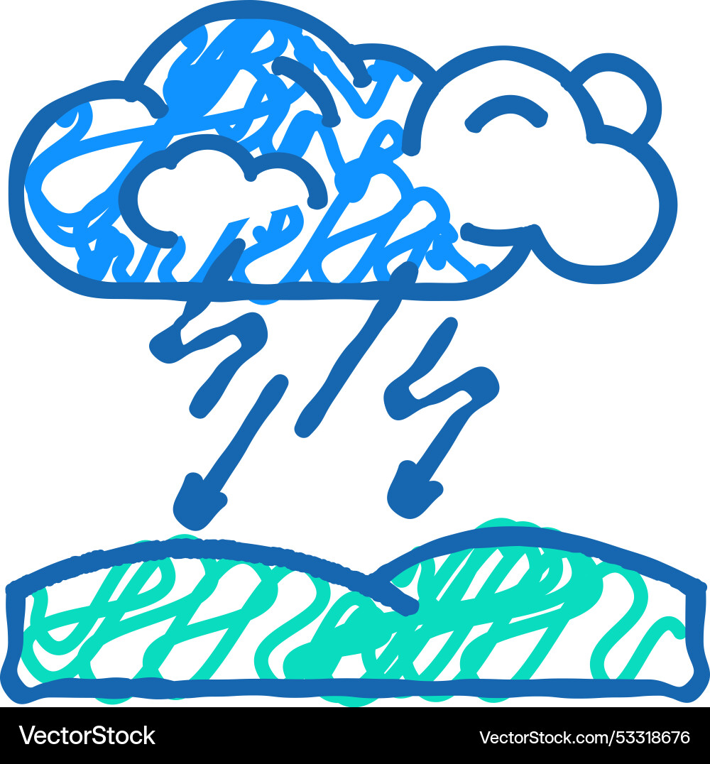 Stormy weather icon doodle Royalty Free Vector Image