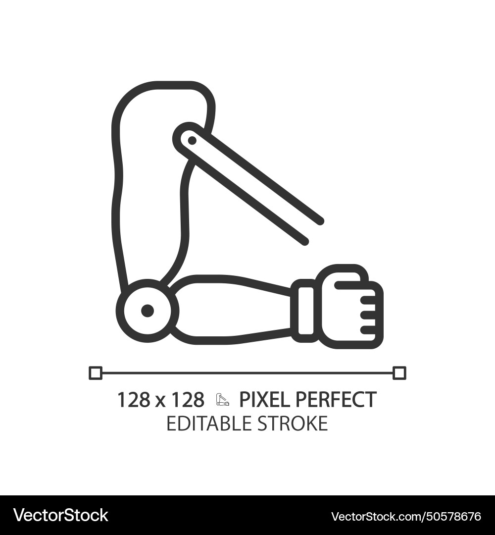 Transhumeral prosthetic arm linear icon Royalty Free Vector